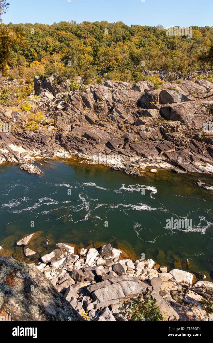 GREAT FALLS PARK, VIRGINIA, USA - Mather Gorge, Potomac River at Great ...