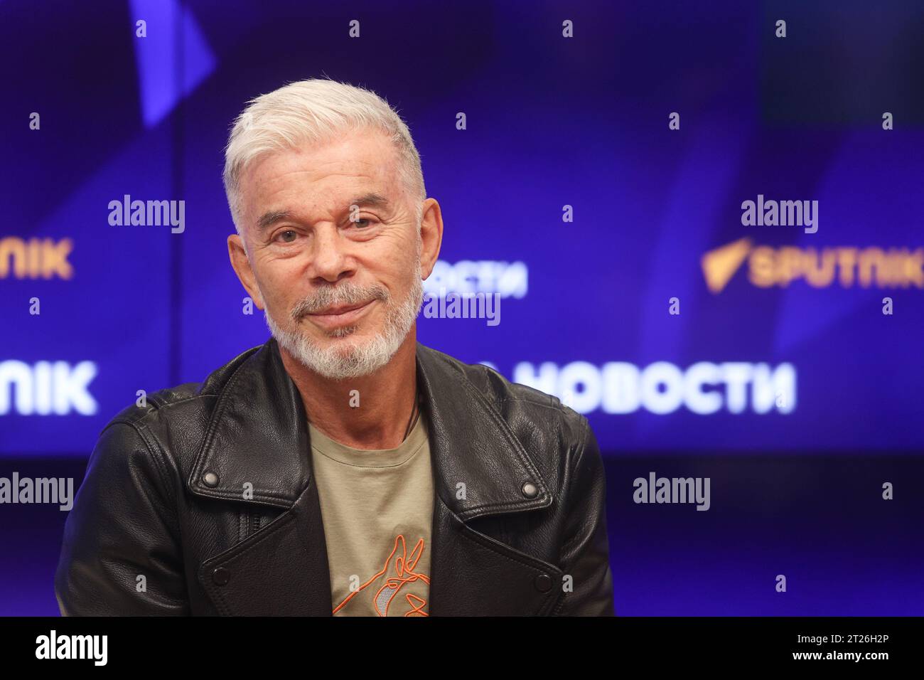 17.10.2023. Russia. Moscow. Singer Oleg Gazmanov during a creative ...