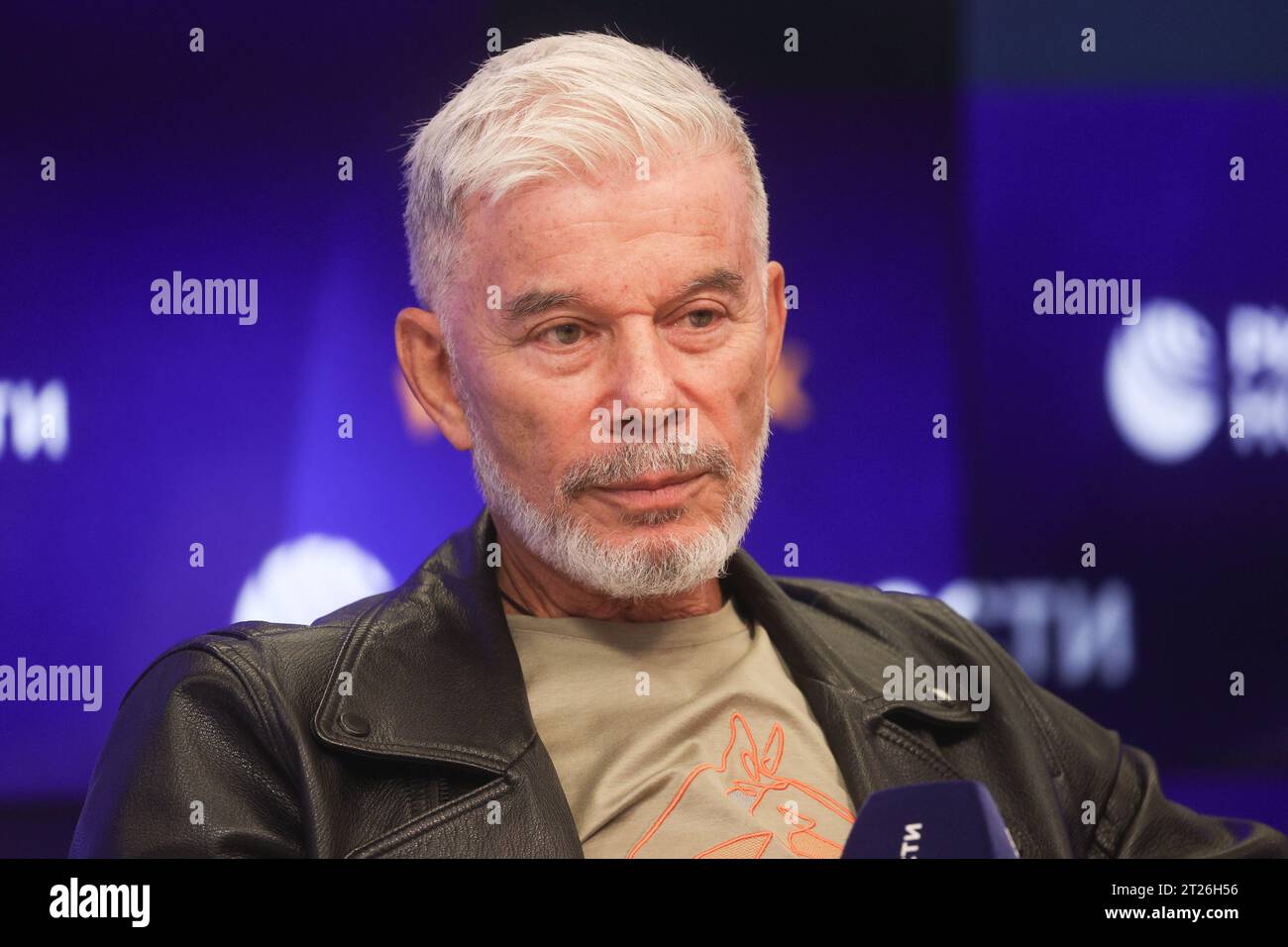 17.10.2023. Russia. Moscow. Singer Oleg Gazmanov during a creative ...