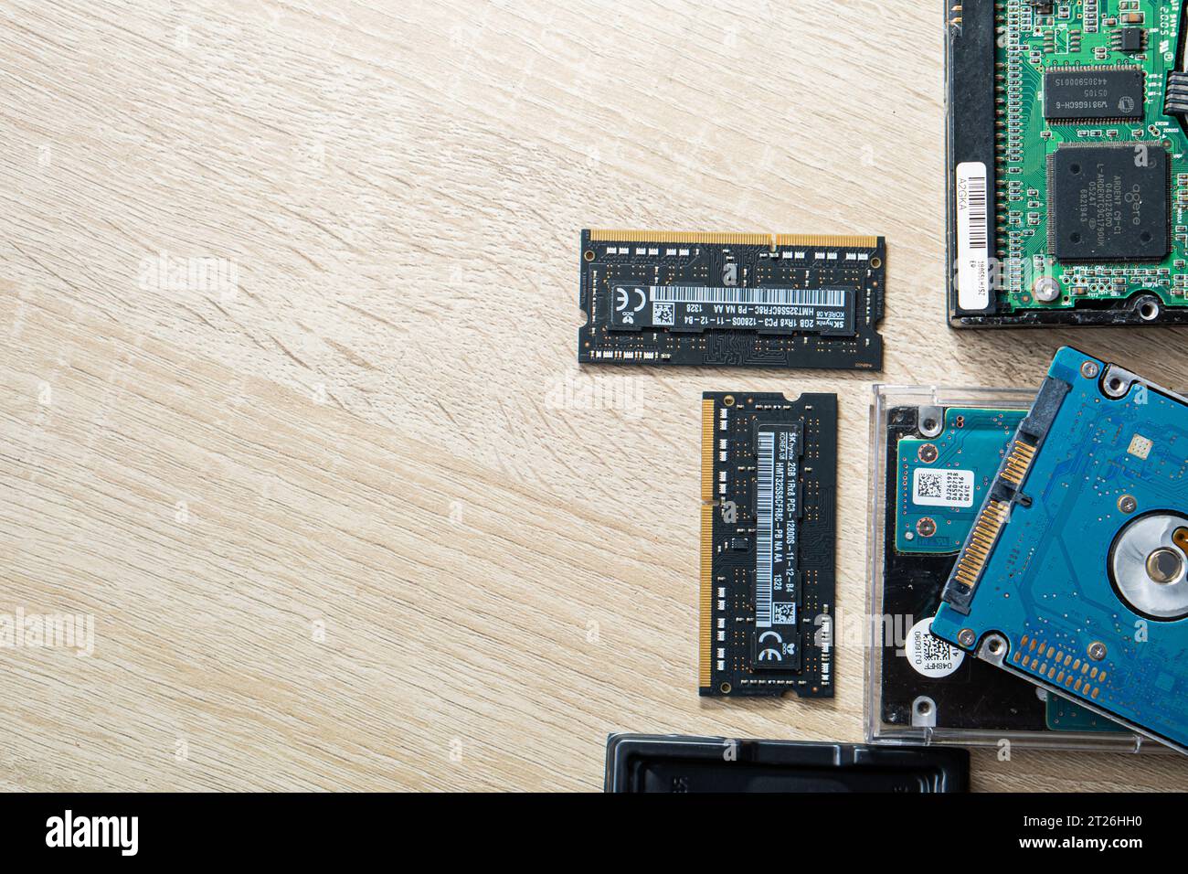 cyber data attack concept : broken laptop ,crash motherboard ,memory ...