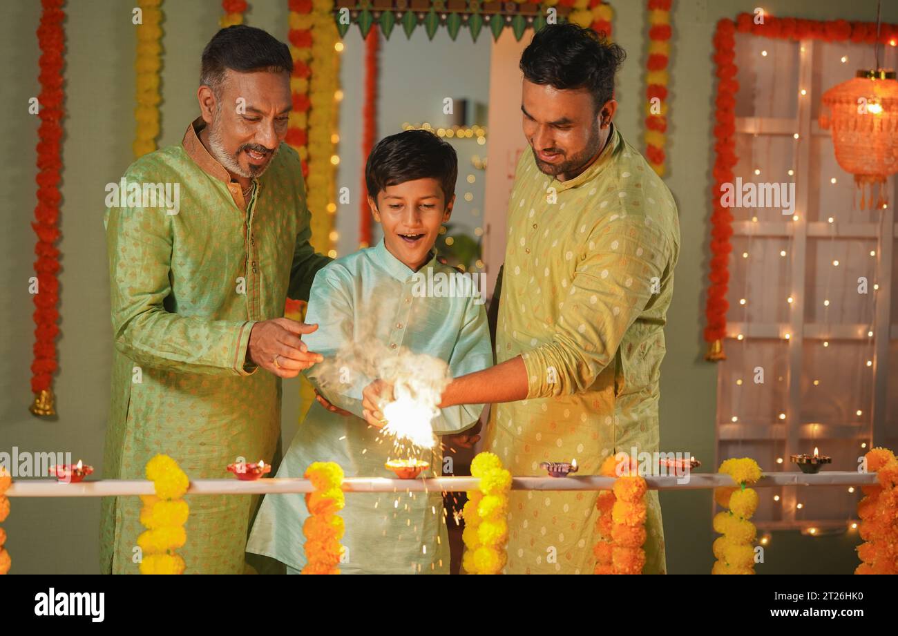 Indian family son diwali hi-res stock photography and images - Alamy
