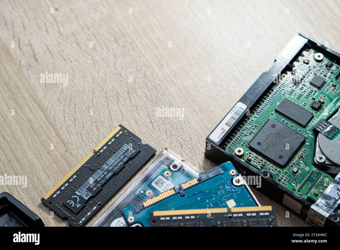 cyber data attack concept : broken laptop ,crash motherboard ,memory ...