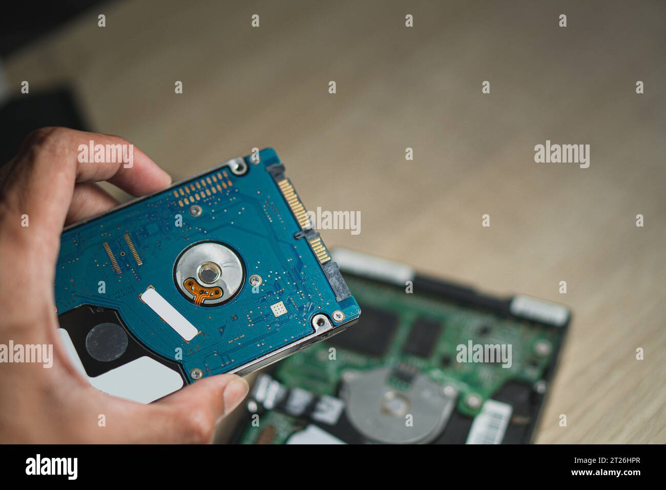 cyber data attack concept : broken laptop ,crash motherboard ,memory ...