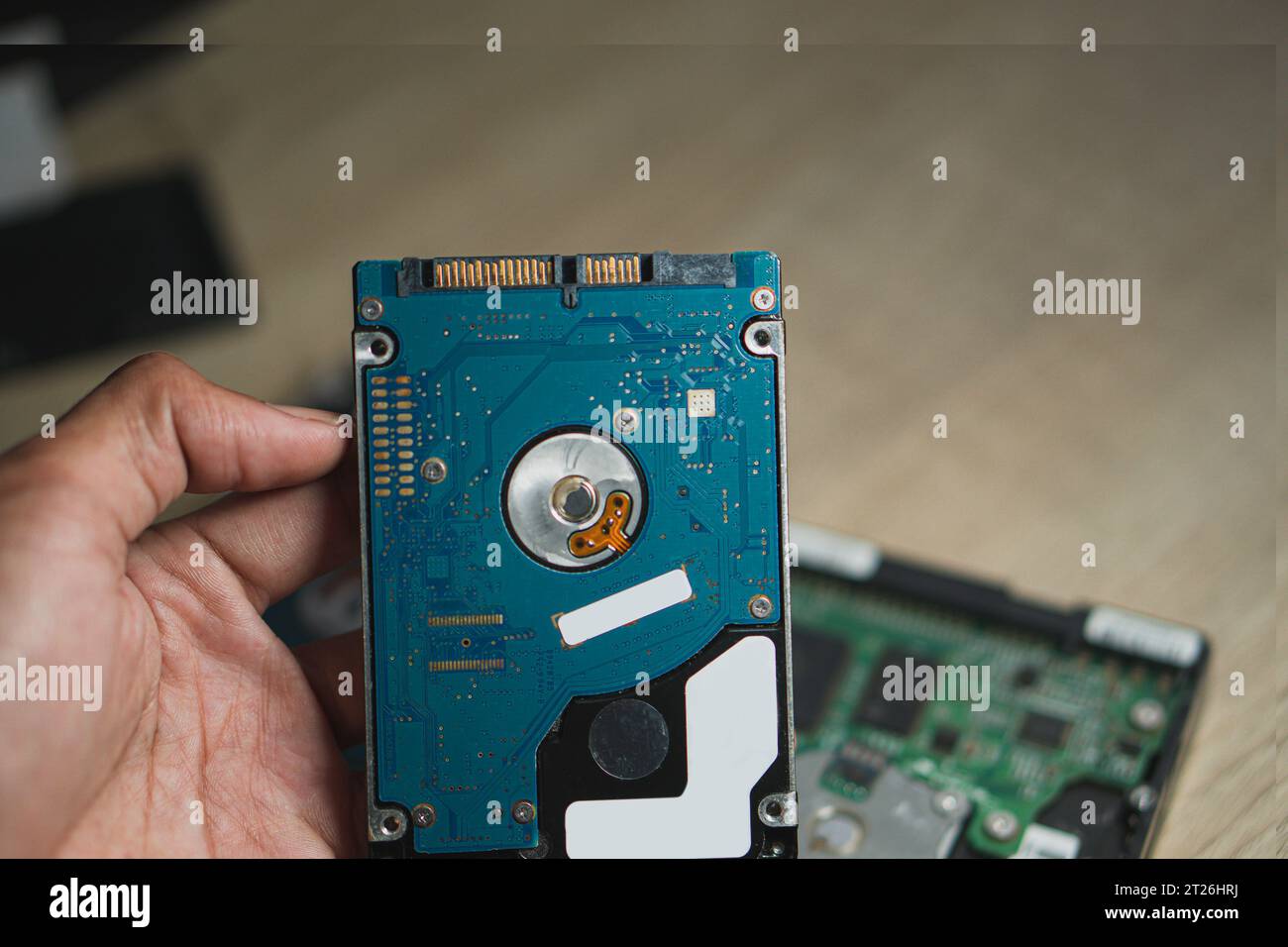 cyber data attack concept : broken laptop ,crash motherboard ,memory ...