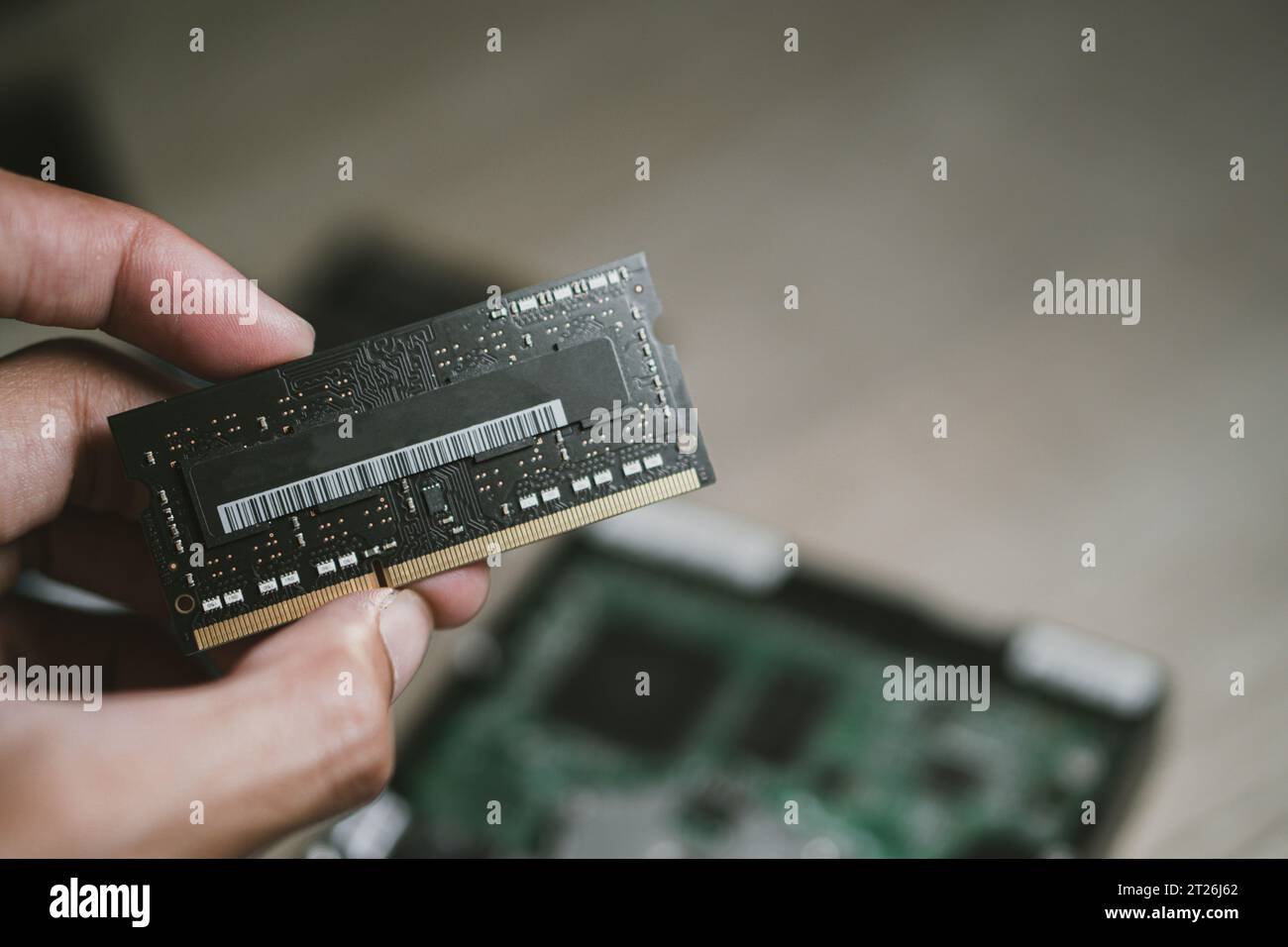 cyber data attack concept : broken laptop ,crash motherboard ,memory ...