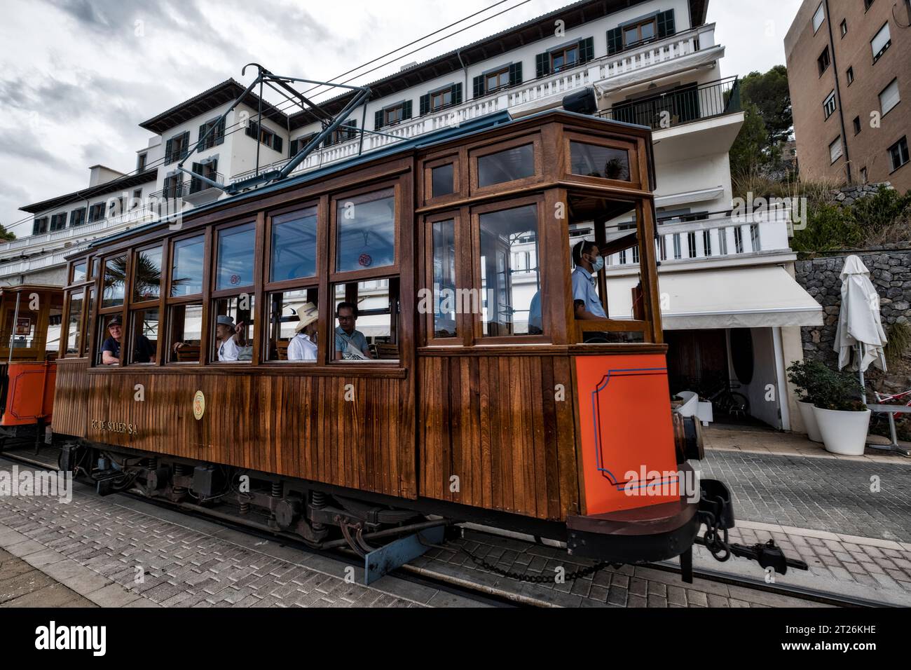 Mallorca wooden train, Soller, Spain Stock Photo - Alamy