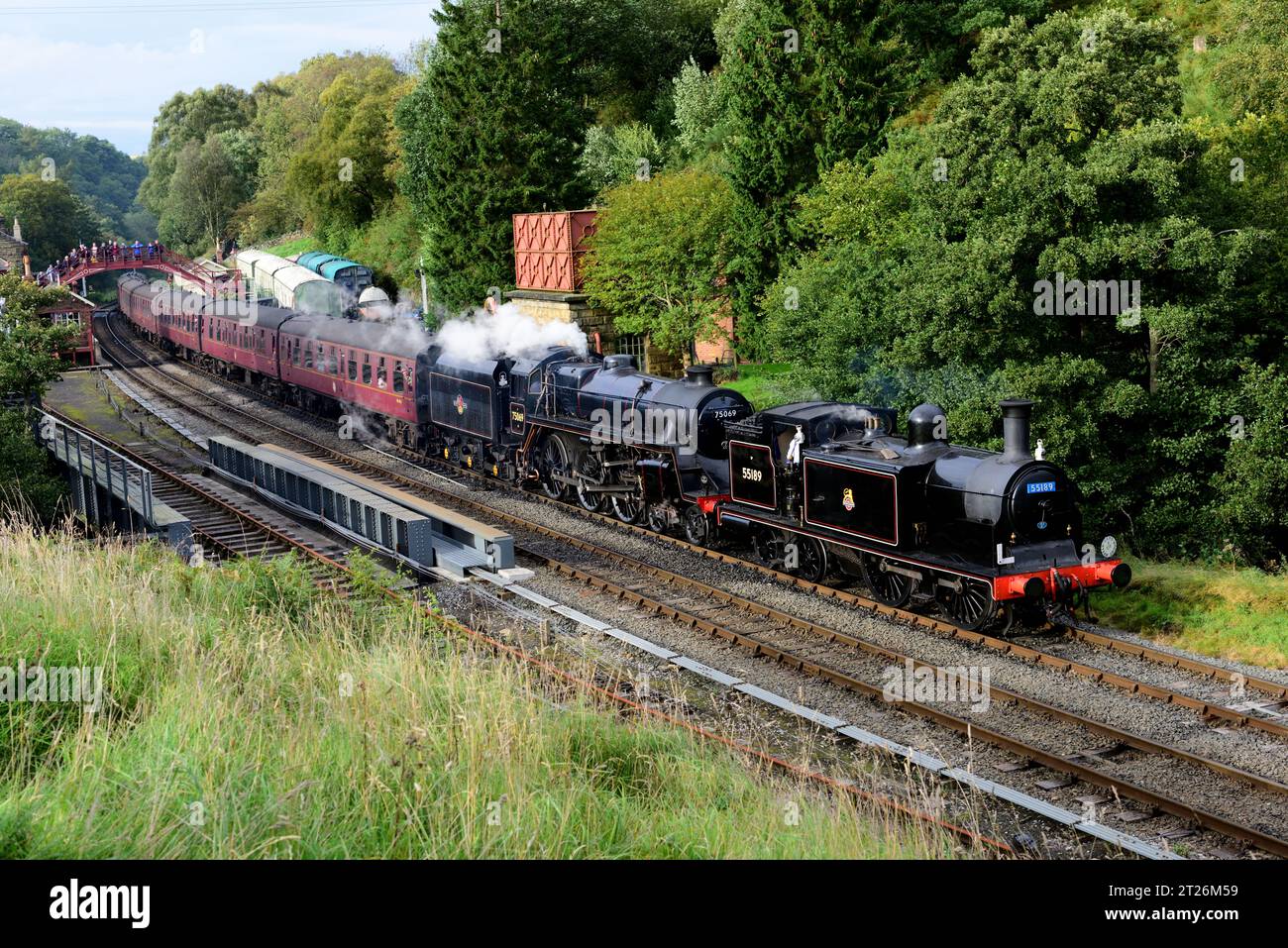 Caledonian Railway class 439 tank engine No 55189 and BR Standard class ...