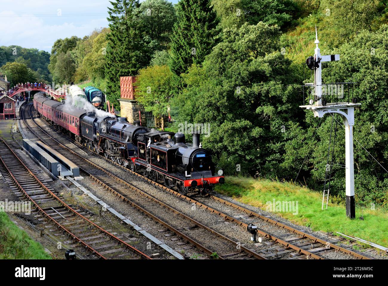 Caledonian Railway class 439 tank engine No 55189 and BR Standard class ...