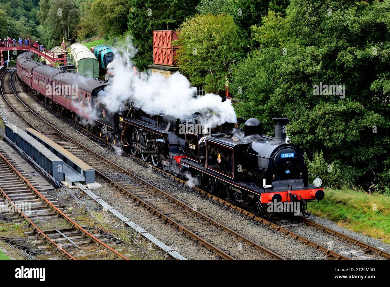 Caledonian Railway class 439 tank engine No 55189 and BR Standard class ...