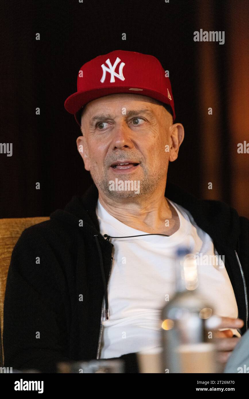 Marc Quinn, British contemporary artist, speaking in the Great Hall at ...