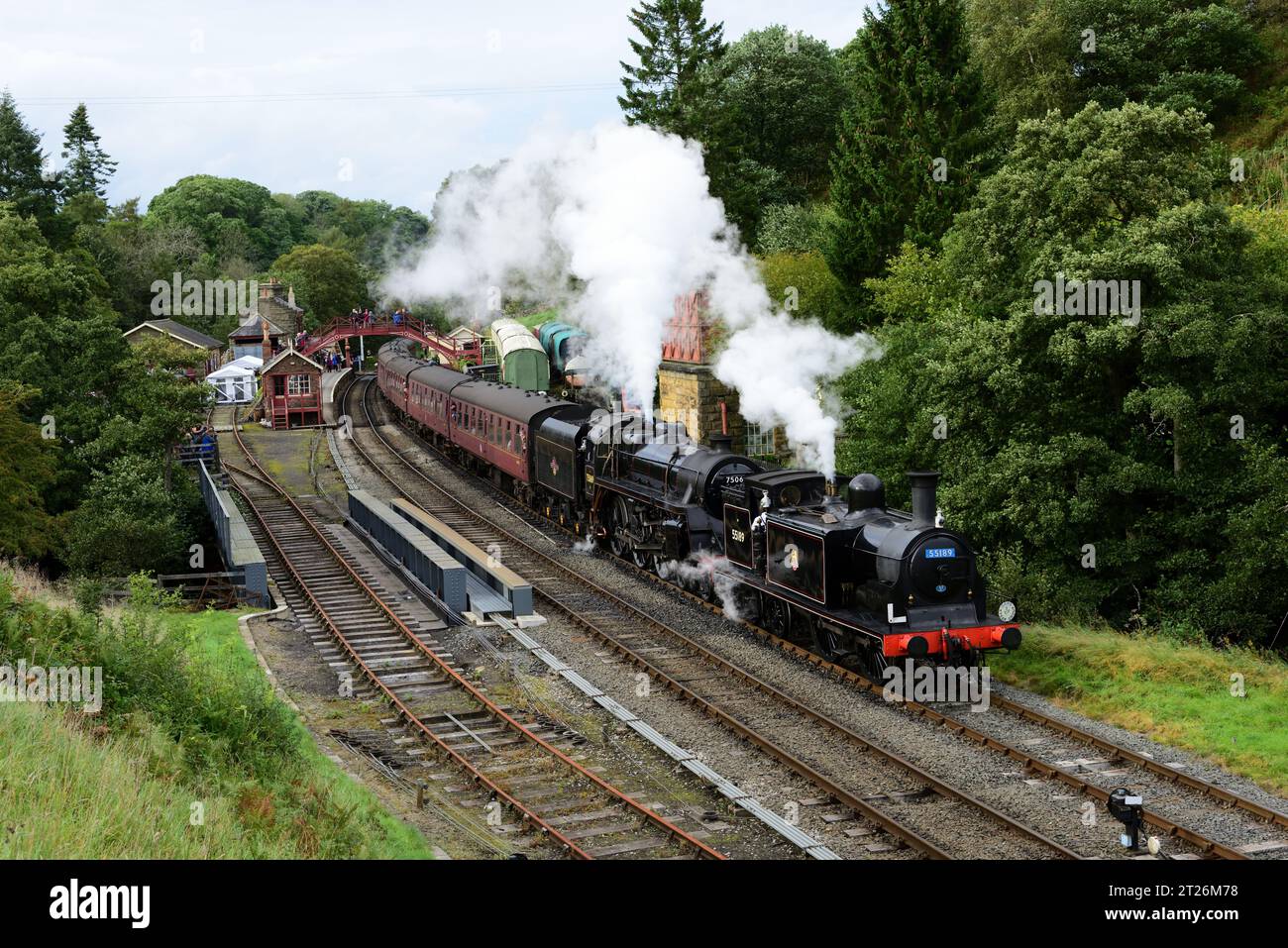Caledonian Railway class 439 tank engine No 55189 and BR Standard class ...
