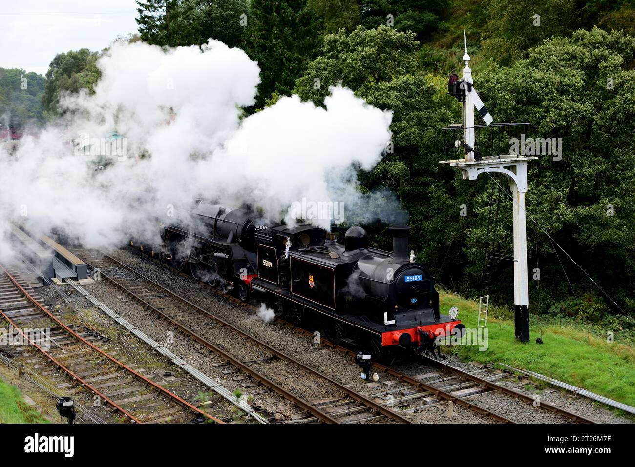 Caledonian Railway class 439 tank engine No 55189 and BR Standard class ...