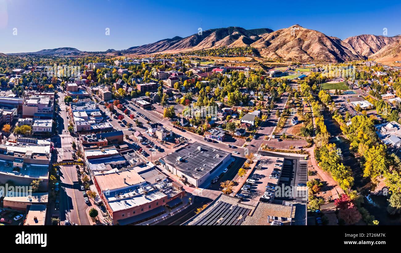 16x9 Panorama of Golden Colorado from drone - Colorado School of Mines ...