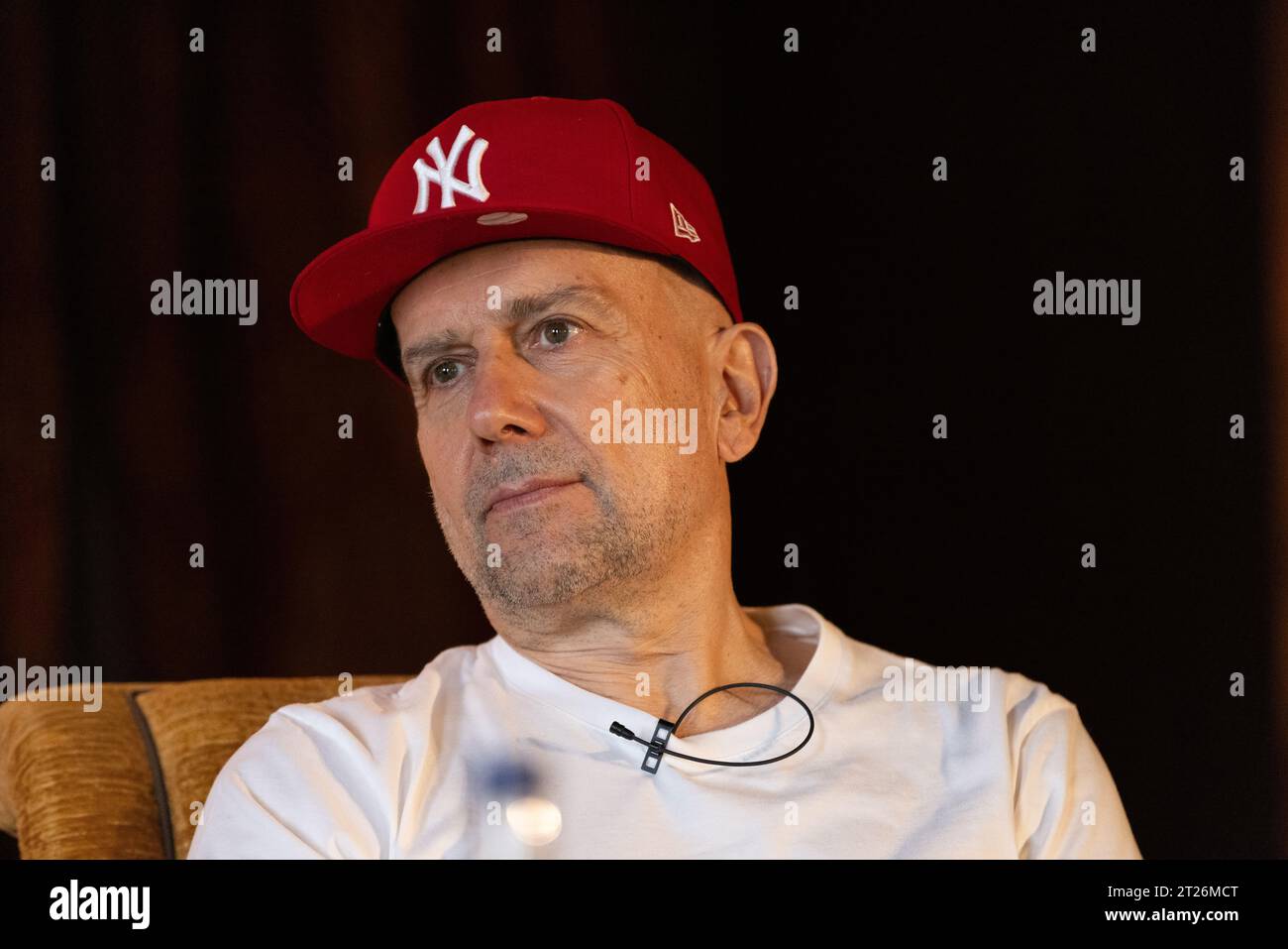 Marc Quinn, British contemporary artist, speaking in the Great Hall at ...