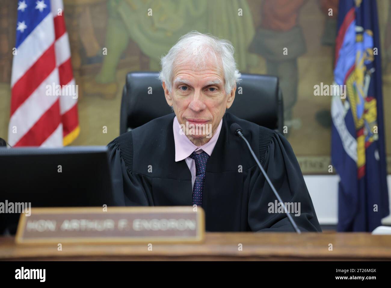 New York, USA. 17th Oct, 2023. Judge Arthur F. Engoron presides over ...