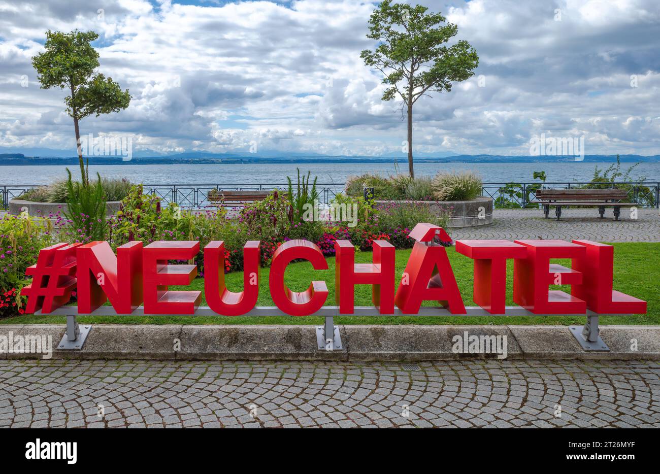 Neuchatel, Switzerland - August 8, 2023: Neuchatel, the French-speaking ...