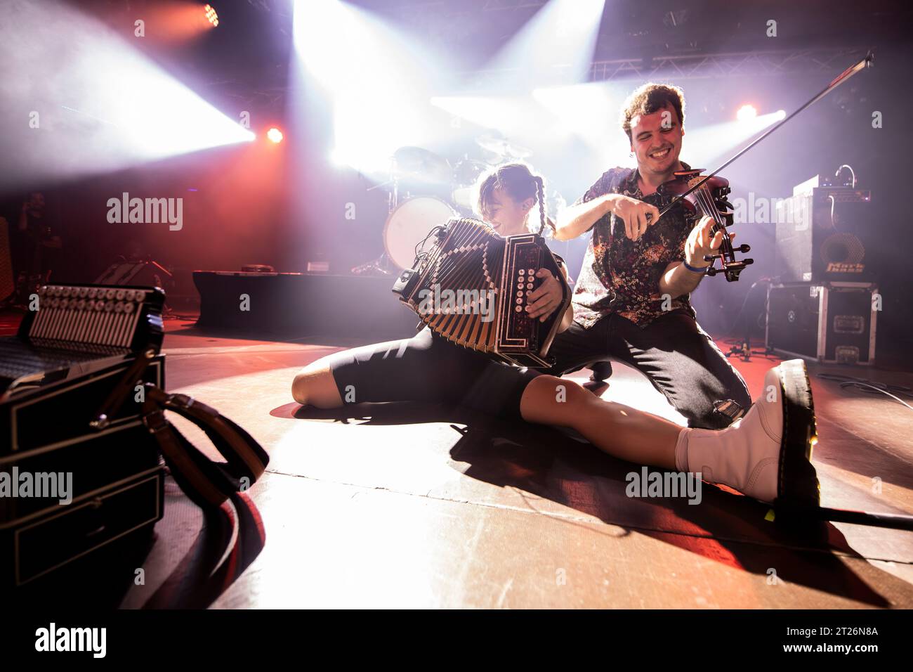 Barcelona, Spain. 2023.10.11. Huntza band perform on stage during 'Azkena balitz bezala' Tour at ...