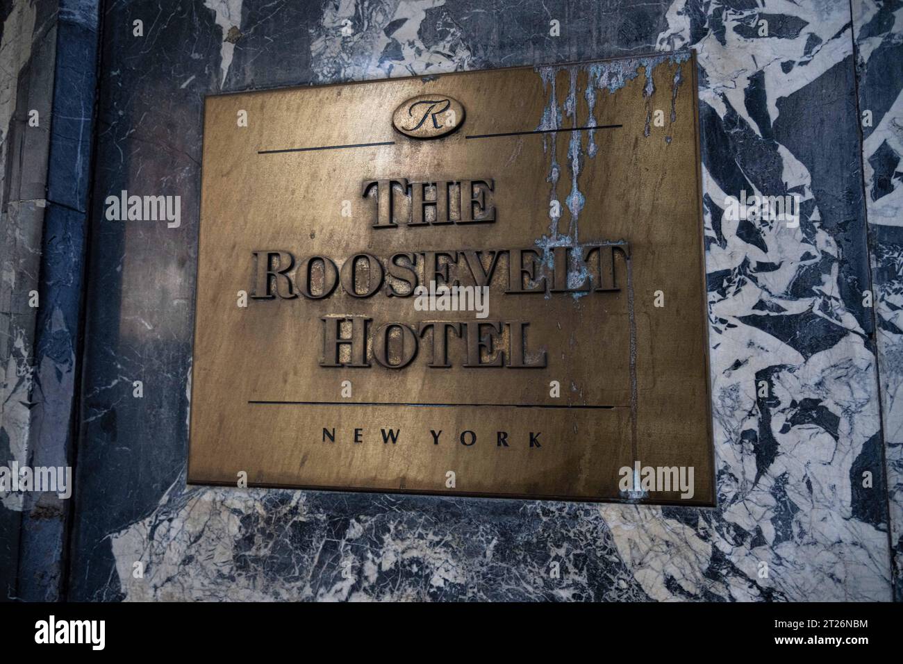 New York, New York, USA. 16th Oct, 2023. An old sign outside as ...