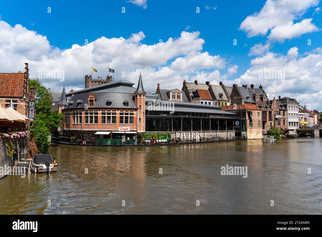 The view of river Leie in Ghent, Belgium Stock Photo - Alamy