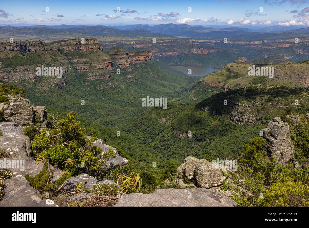 Blyde Dam below the Three Rondavels seen from Mariepskop South Africa ...