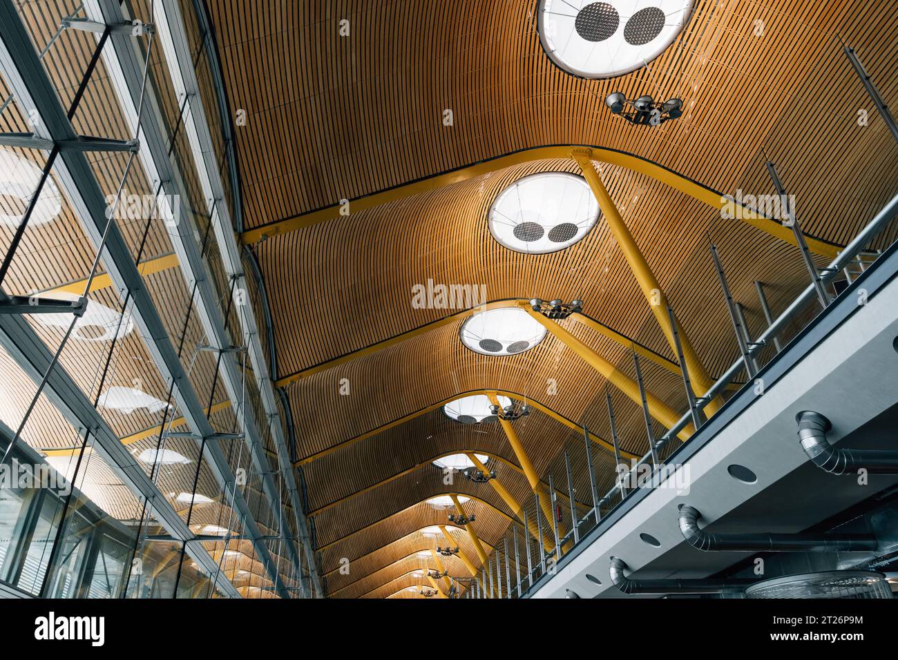 MADRID, SPAIN - August 24, 2023: Interior of Terminal T4 Adolfo Suarez ...