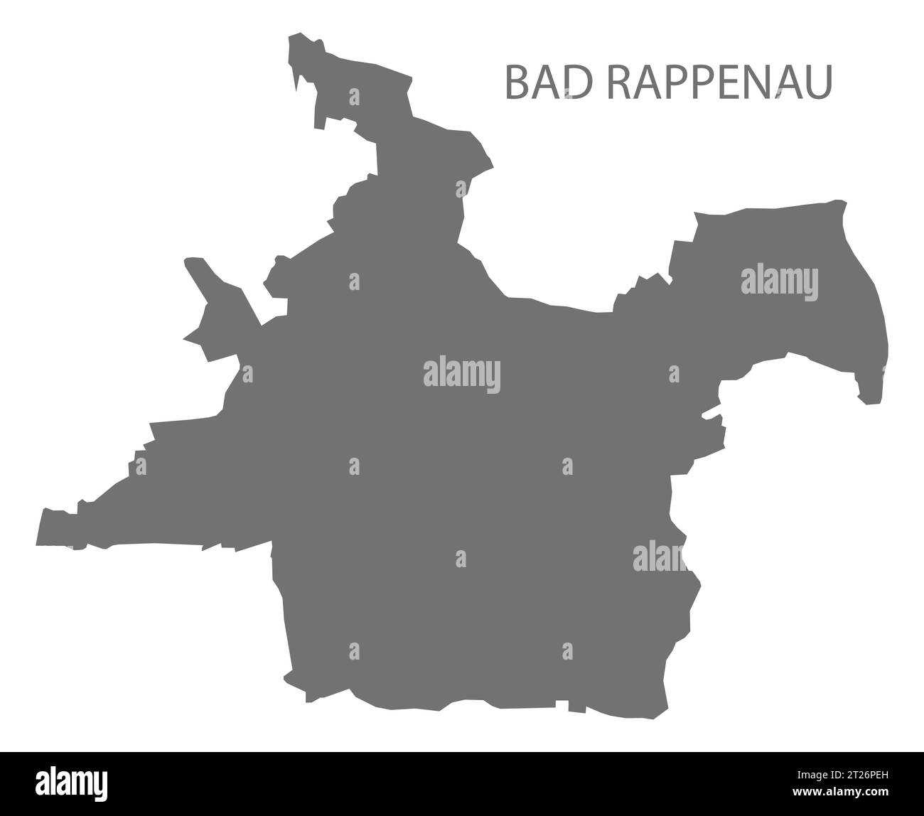 Bad Rappenau German city map grey illustration silhouette shape Stock ...