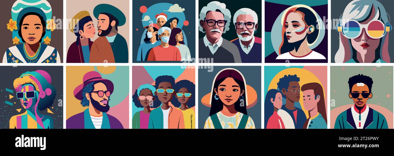 Various human character illustration designs Stock Vector Image & Art ...