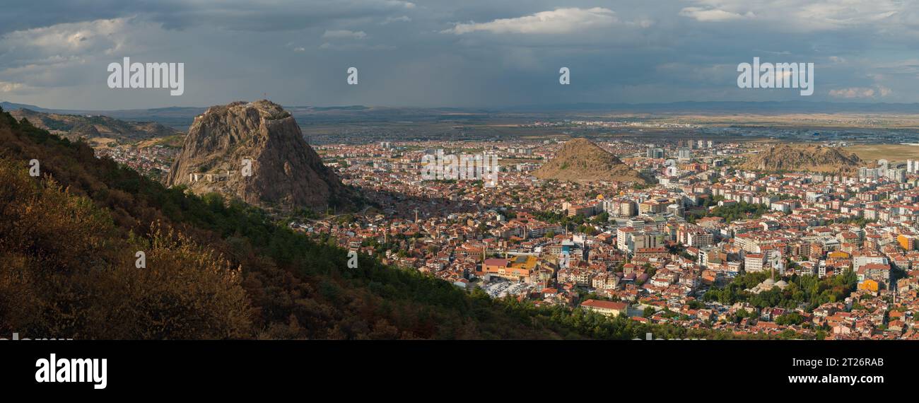 Panoramic view of Afyonkarahisar city. Thermal capital of the Central ...