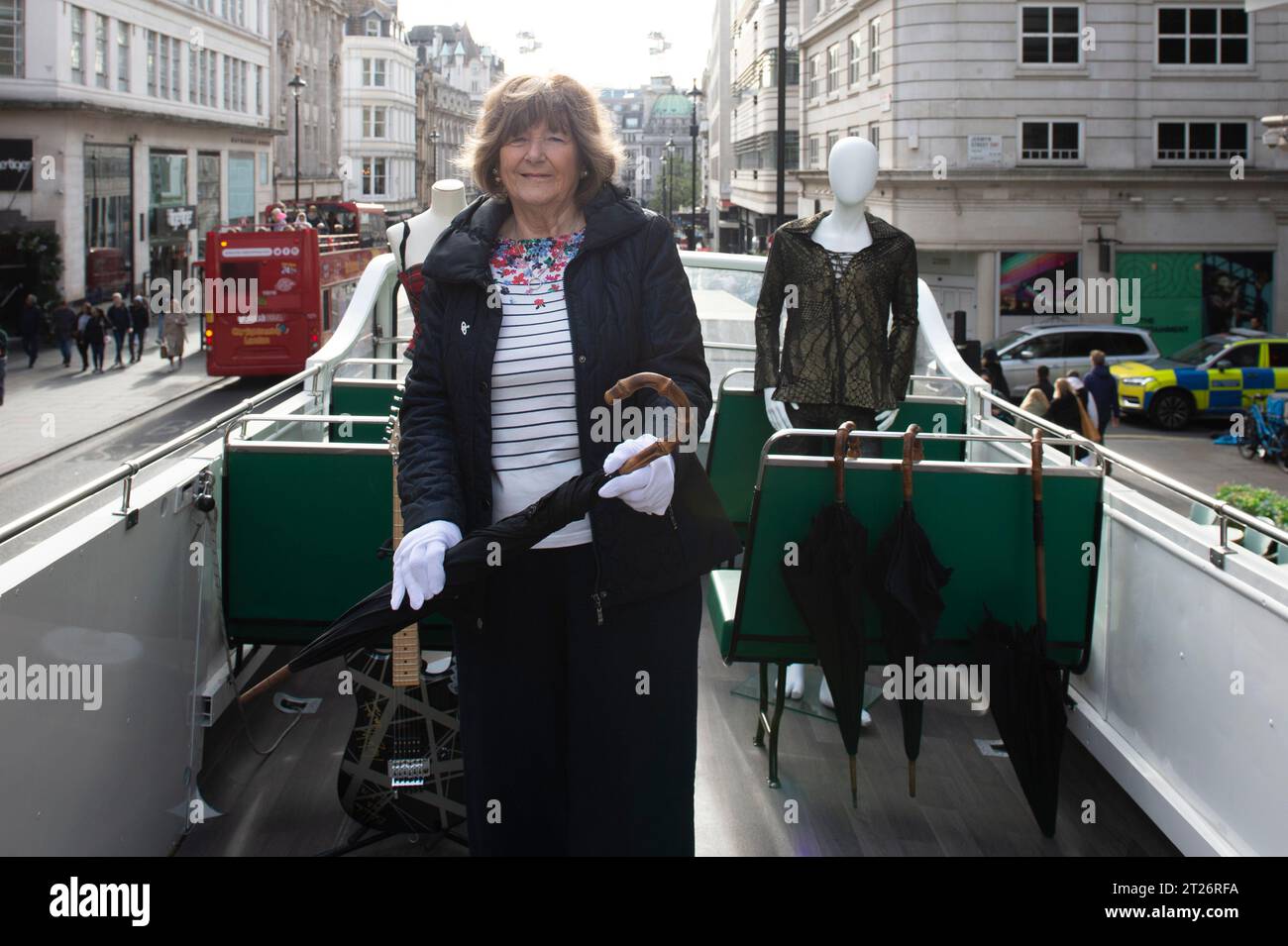 UK. 17th Oct, 2023. Freda Kelly, Beatles' Secretary poses on the top ...