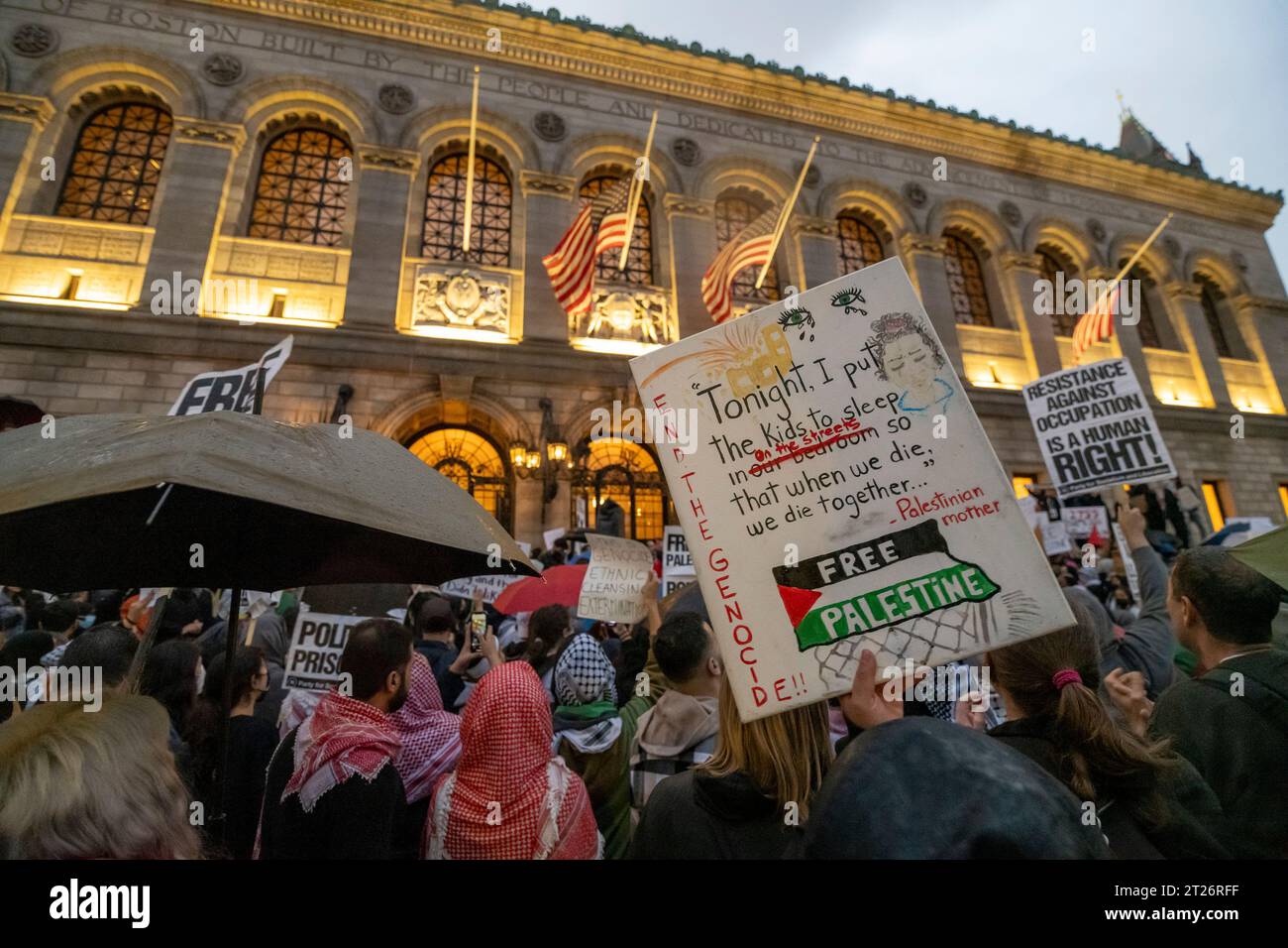 Boston, Massachusetts USA October 16, 2023 Rally in support of ...