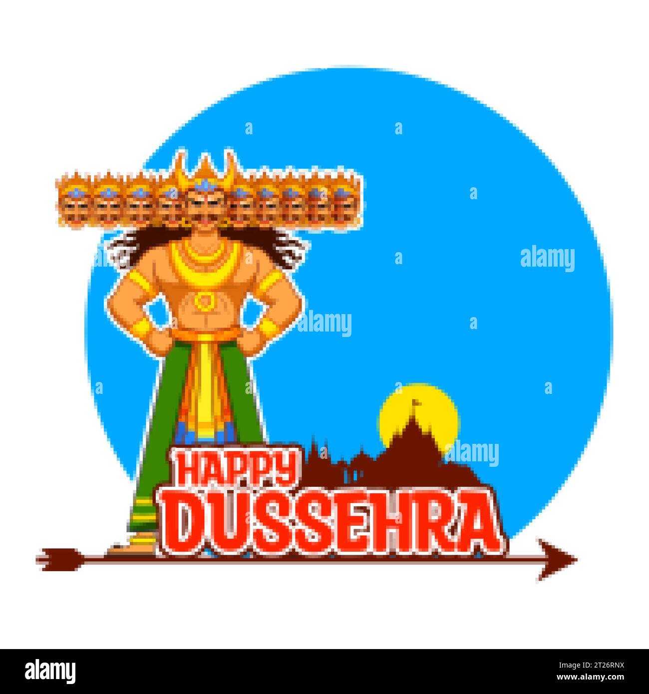 illustration of Ravana with ten heads for Navratri festival of India ...