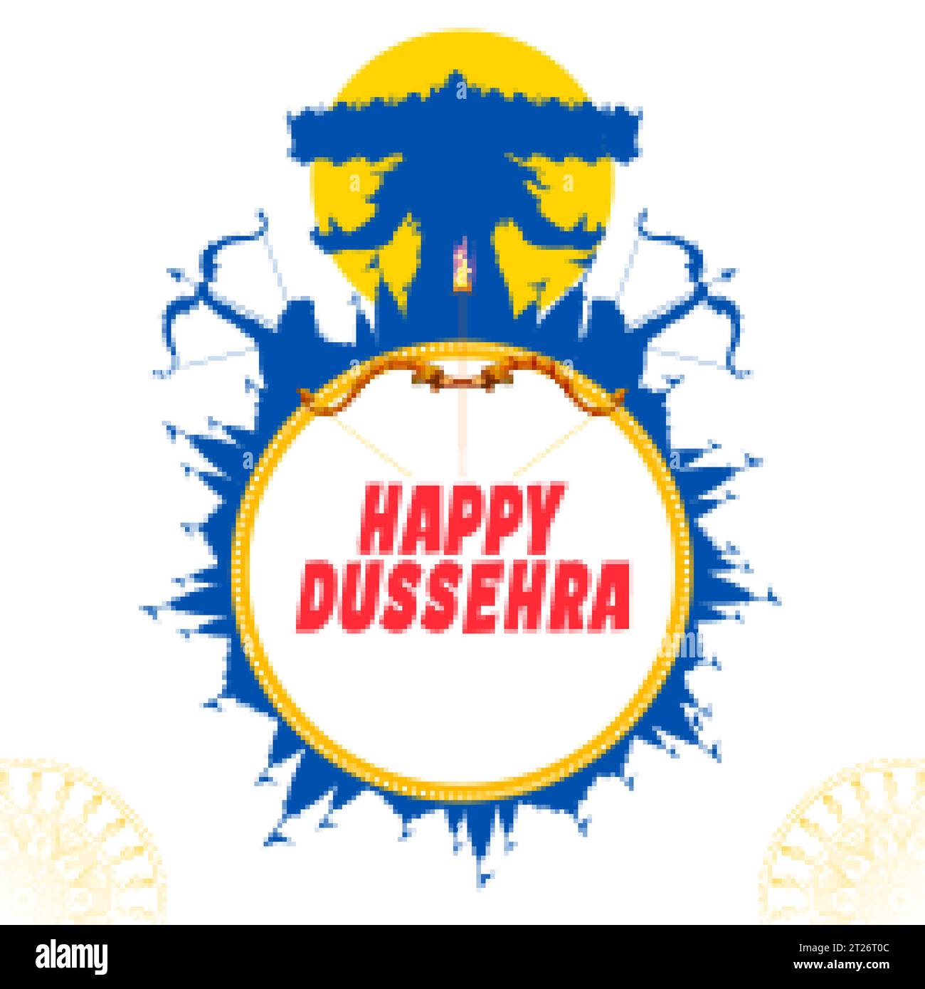 Happy Dussehra holiday religious festival of India background Stock ...