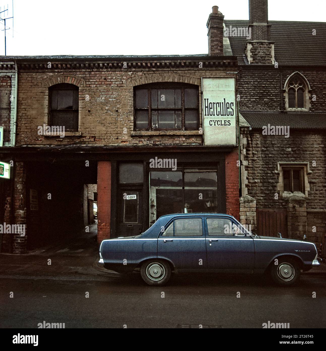 Ex cycle shop at 2 St Ann's Well Road photographed during the slum ...
