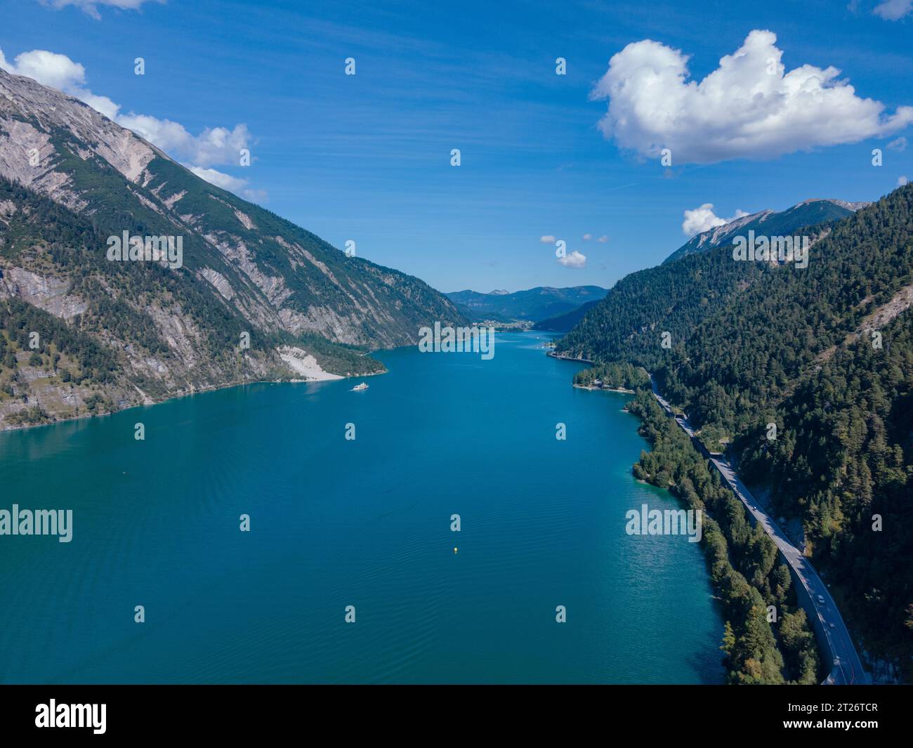 Aerial view of the beautiful Achen Lake in Tyrol, Austria. Photography ...