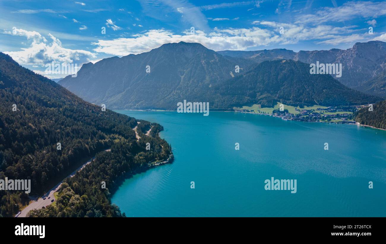 Aerial view of the beautiful Achen Lake in Tyrol, Austria. Photography ...