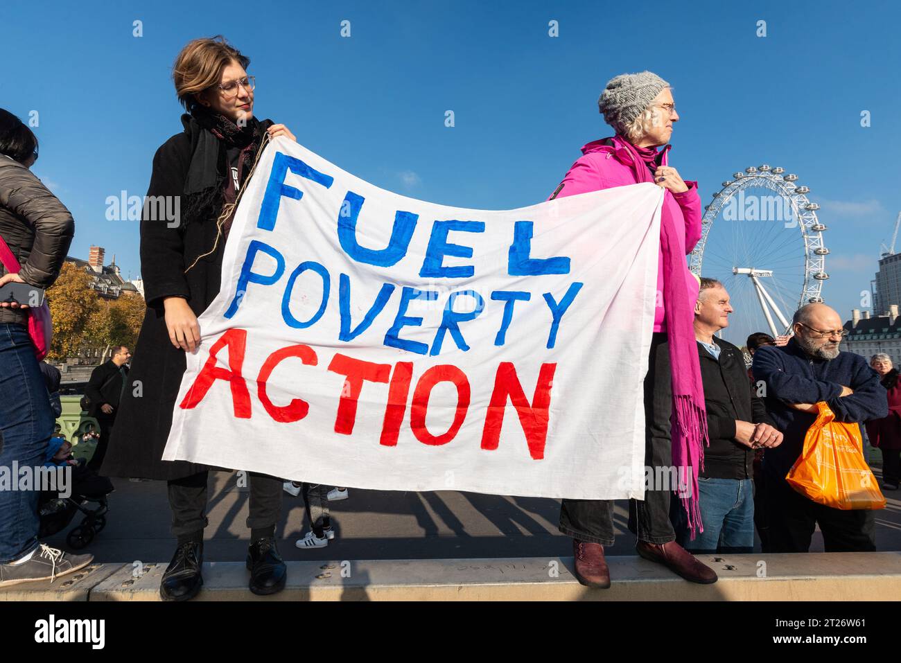 Fuel poverty action protest banner at a Extinction Rebellion protest on ...