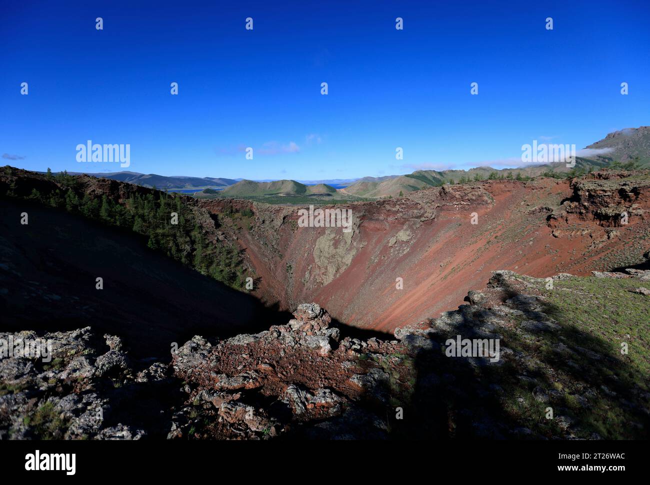 Inside view of the cone of Khorgo volcano, Mongolia Stock Photo - Alamy