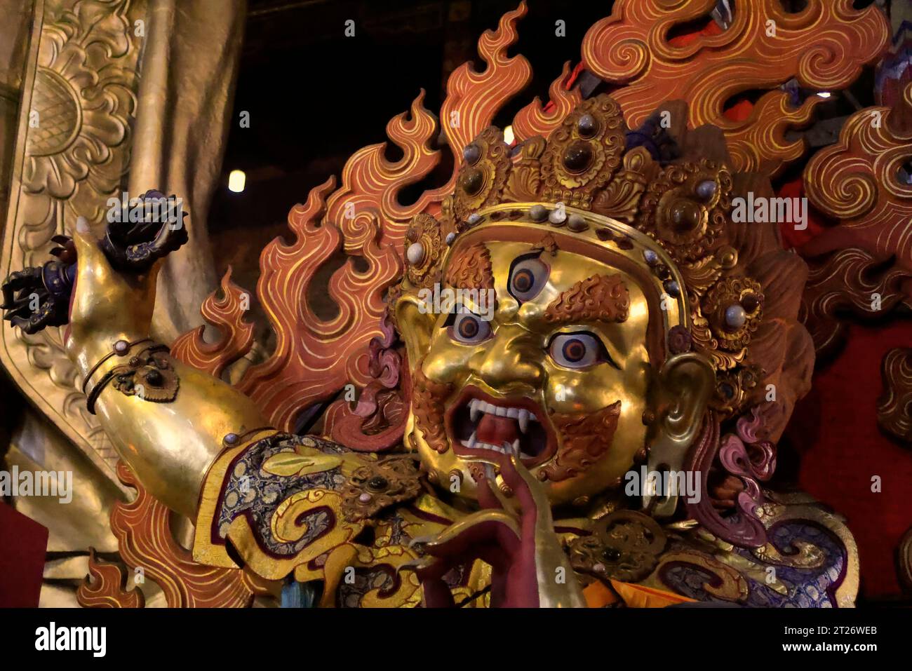 Temple statue of Gandan Monastery in Ulaanbaatar Stock Photo - Alamy