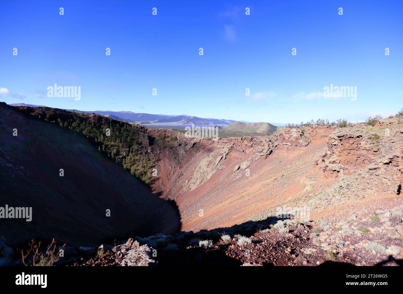 Inside view of the cone of Khorgo volcano, Mongolia Stock Photo - Alamy