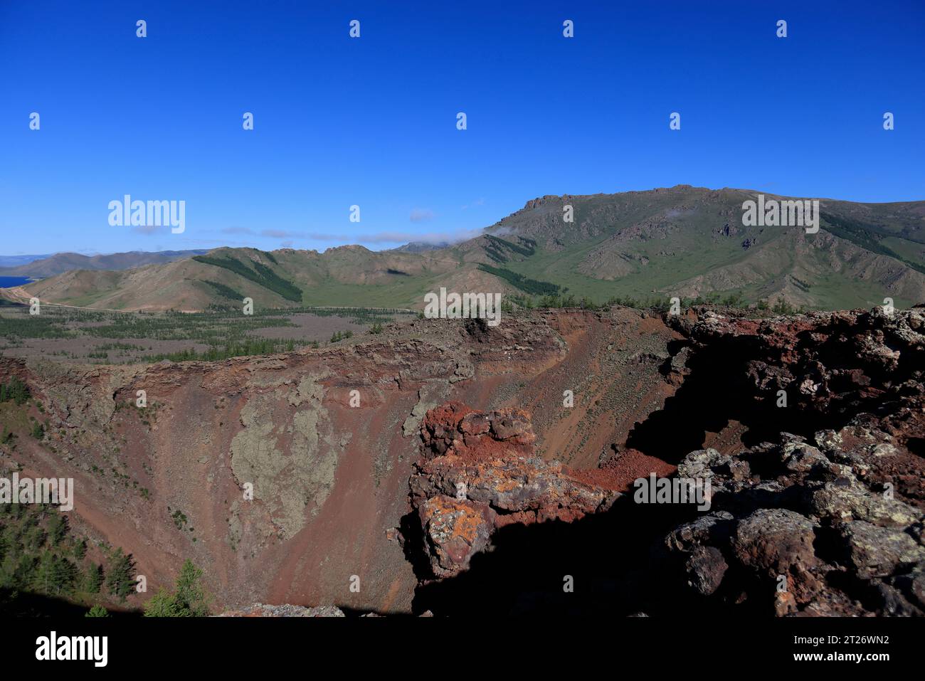 Inside view of the cone of Khorgo volcano, Mongolia Stock Photo - Alamy