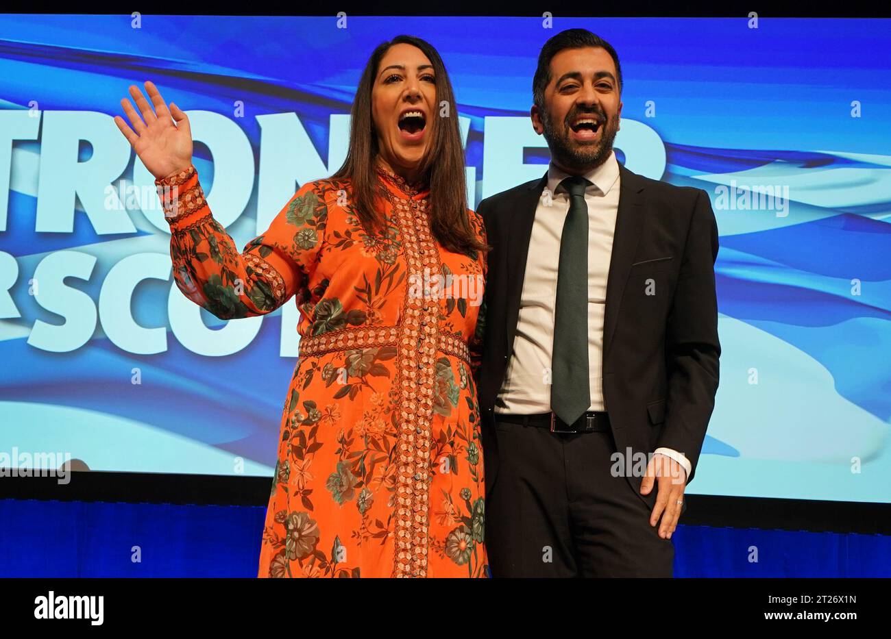 First Minister Humza Yousaf with his wife Nadia El-Nakla after his ...