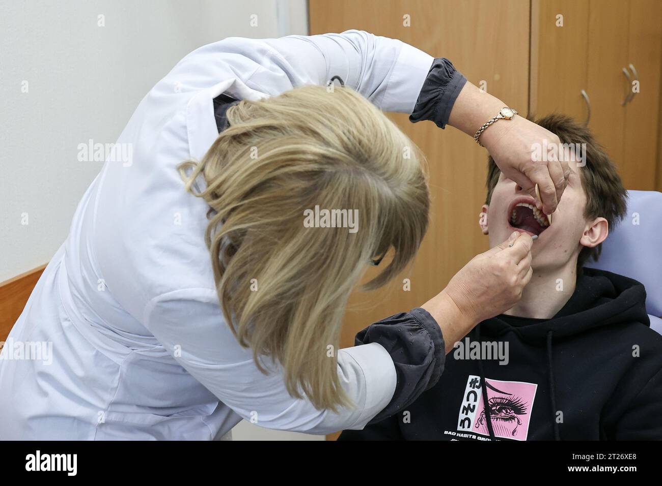17.10.2023. Russia. Saint-Petersburg. A conscript during the medical ...