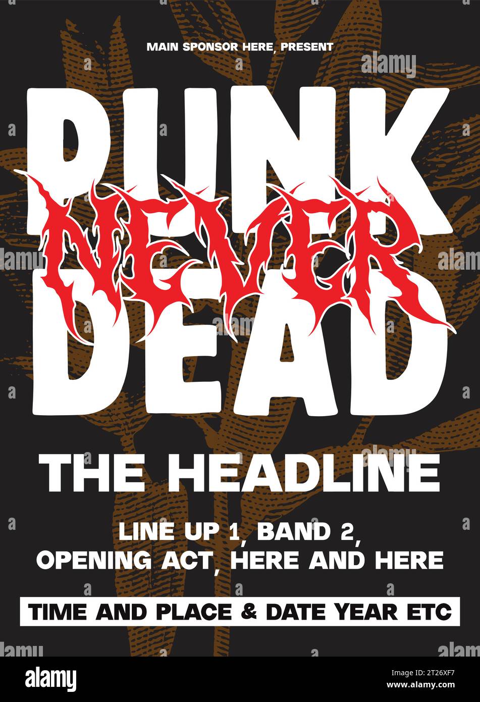 Punk Music Festival Poster Concert Poster Design Music Show Template
