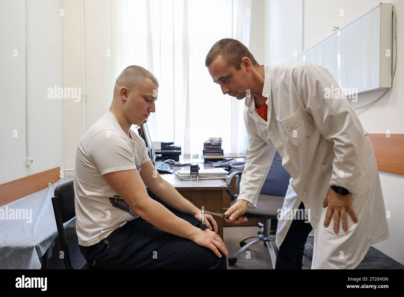 17.10.2023. Russia. Saint-Petersburg. A conscript during the medical ...