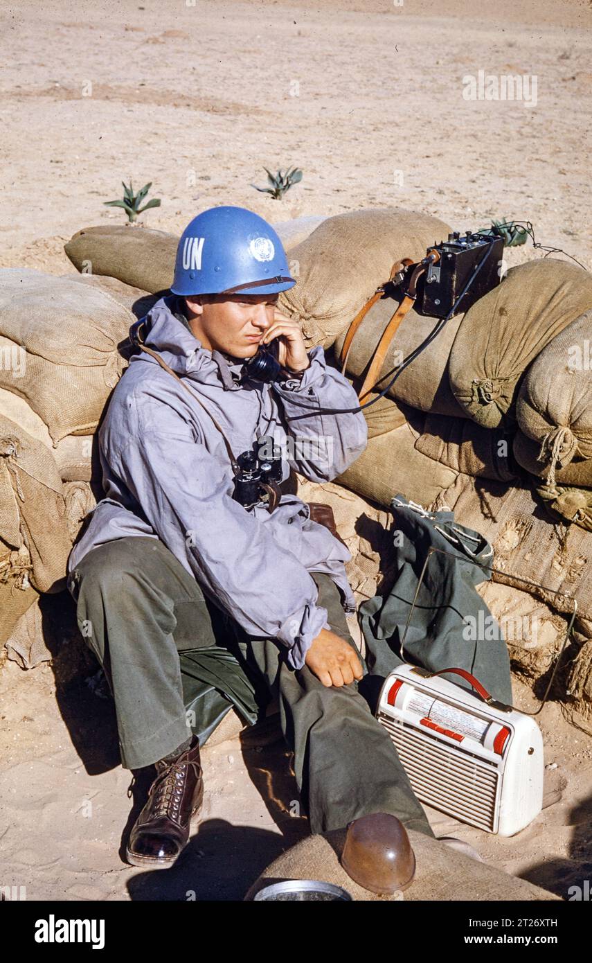 Swedish UN soldier in Gaza. Guarding the border between Gaza and Israel ...