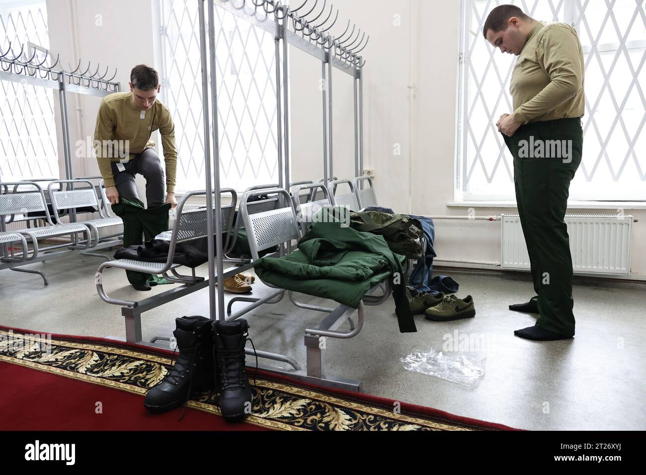 17.10.2023. Russia. Saint-Petersburg. A conscript after receiving ...