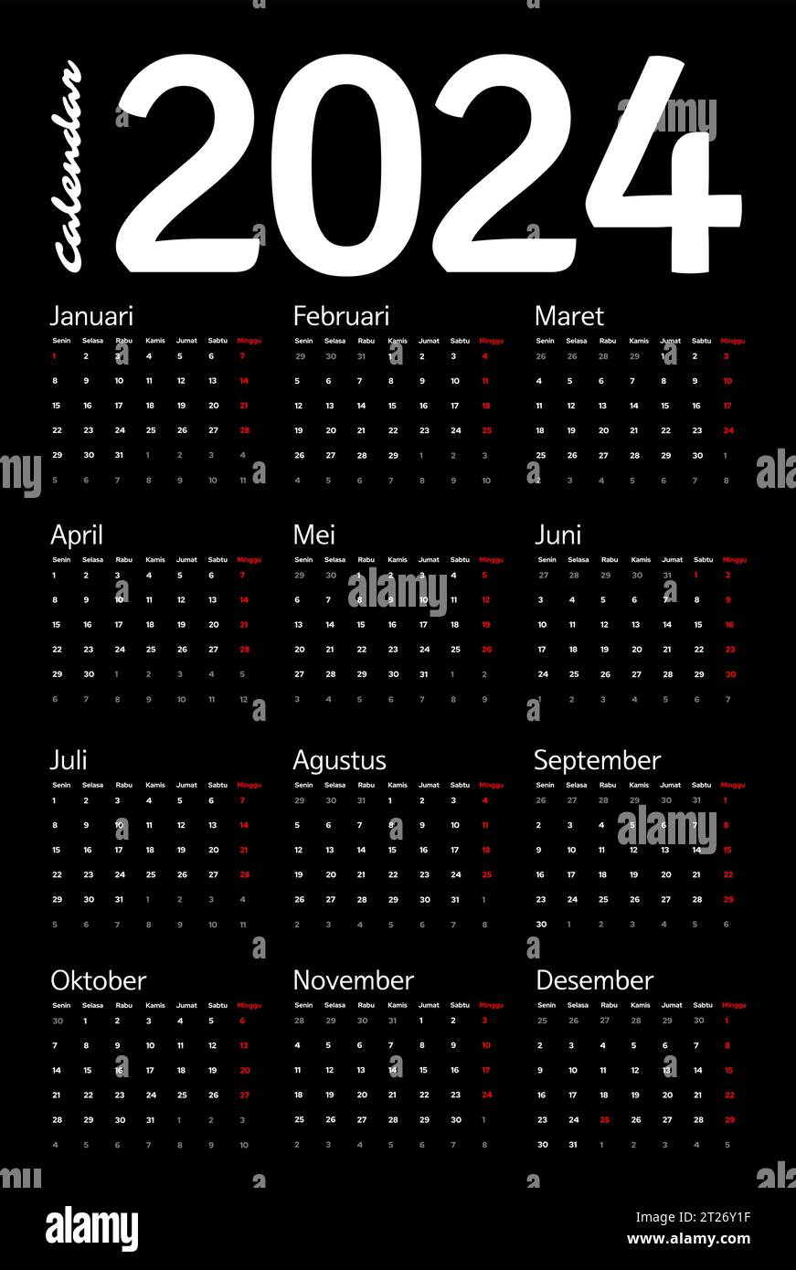 2024 calendar, for corporate, modern and clean, sleek style, vector ...