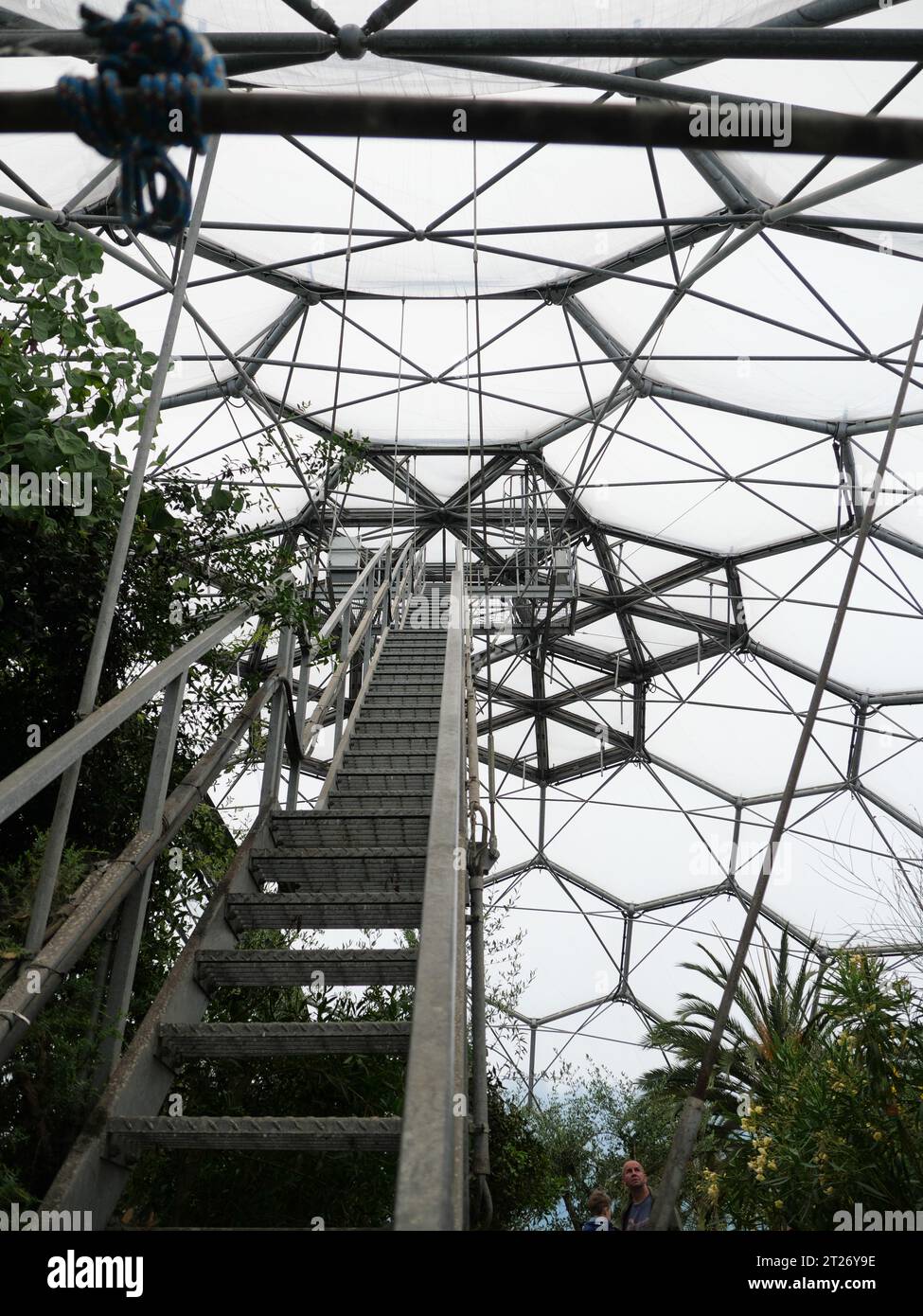 The construction of the greenhouse domes in the Eden Project, Bodelva ...