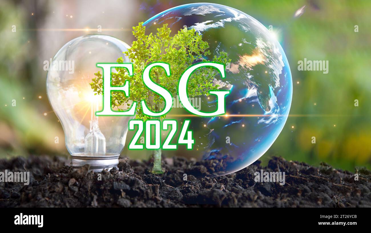 ESG 2024 Sustainable Business Development Concept, Environment, Society and Governance Stock ...