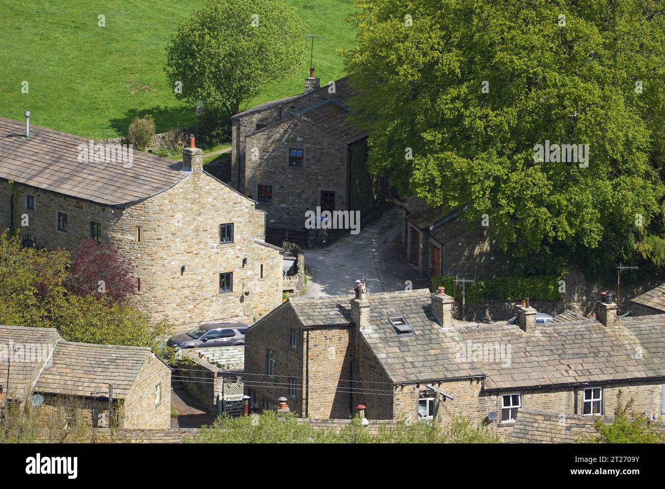 The Pennine Way at the Dale End in the Dales Village of Lothersdale ...
